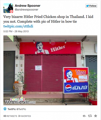 The Hitler Fried Chicken restaurant causes a stir!